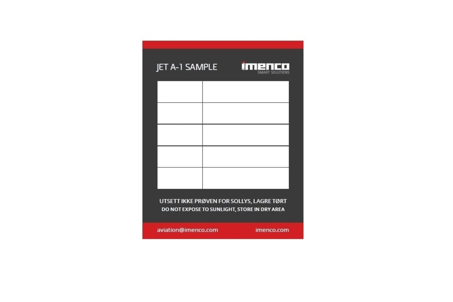 Sticker Jet A-1 Sample - Subsea Specialist